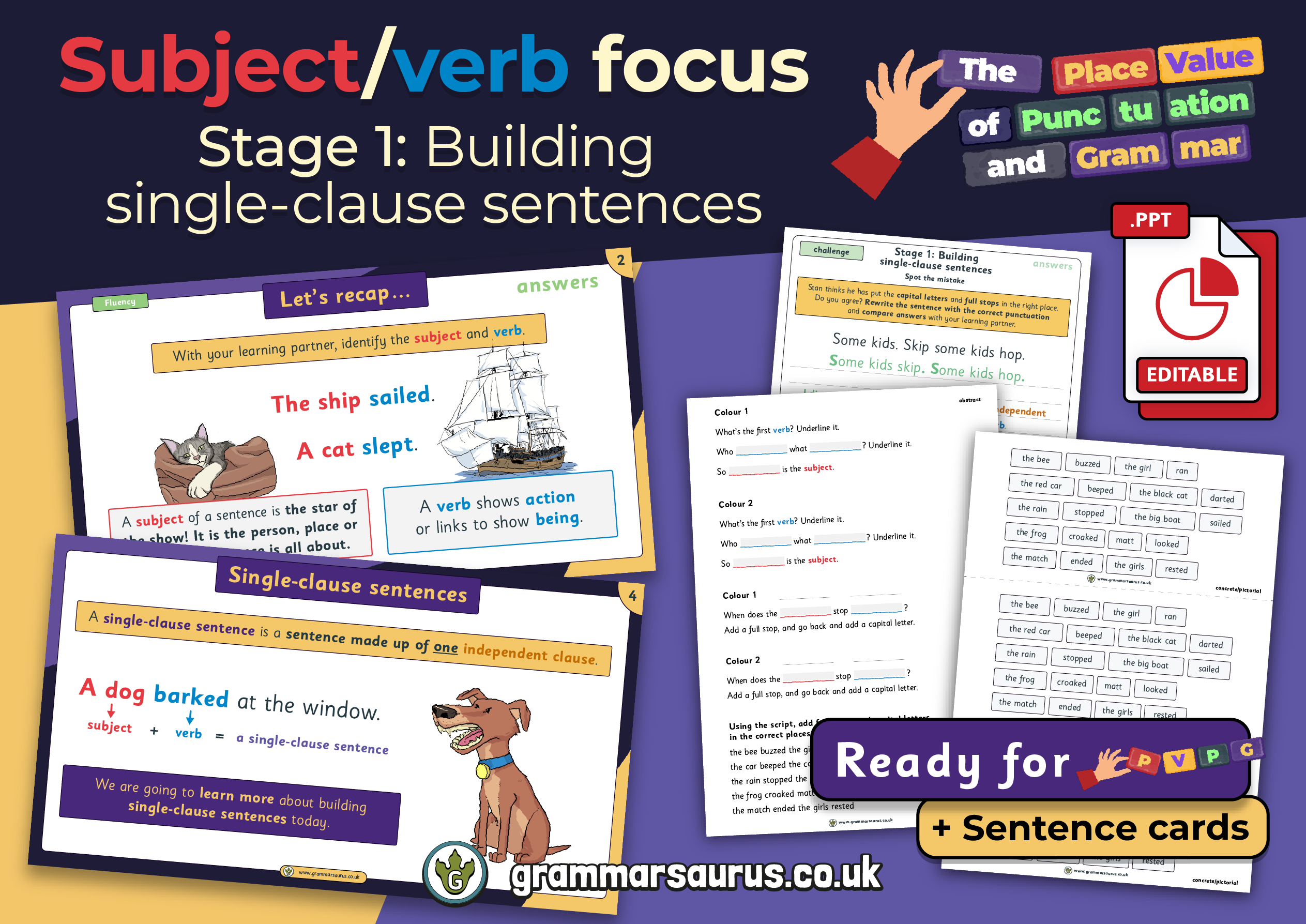 Ready for The Place Value of Punctuation and Grammar – Verb focus ...