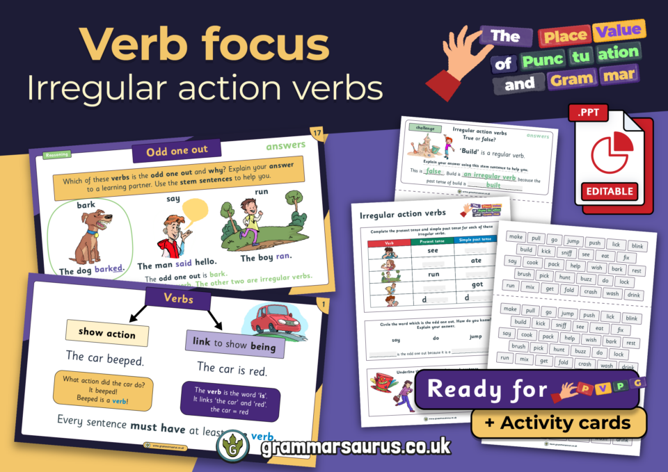 Ready for The Place Value of Punctuation and Grammar – Verb focus ...