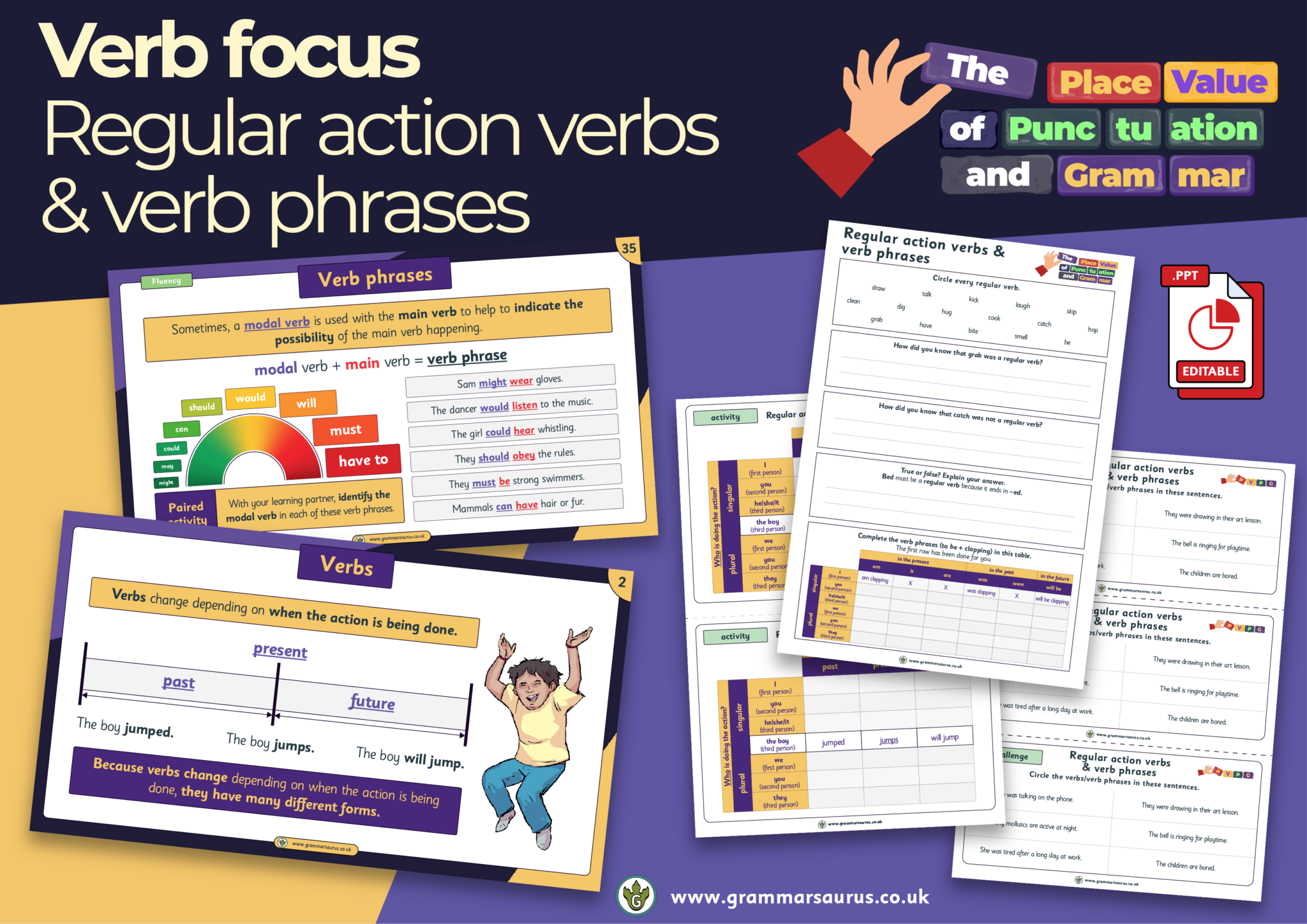 Year 6 The Place Value of Punctuation and Grammar – Verb focus ...