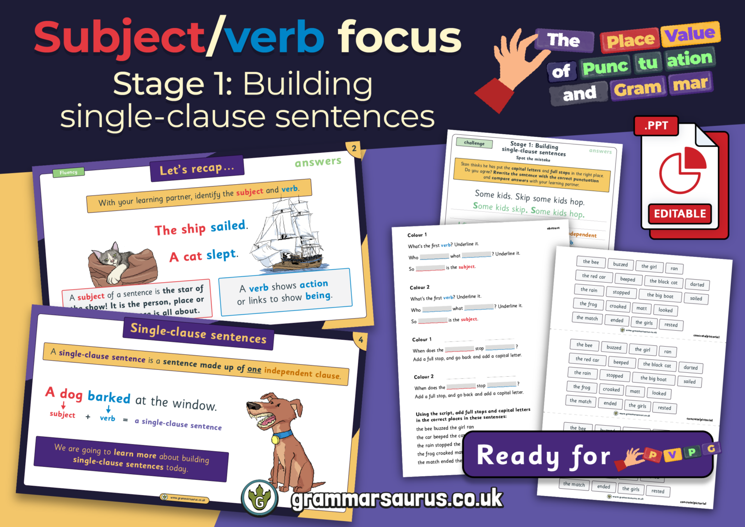 Ready for The Place Value of Punctuation and Grammar – Verb focus ...