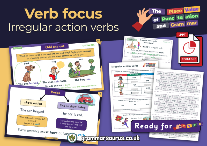Ready for The Place Value of Punctuation and Grammar – Verb focus ...