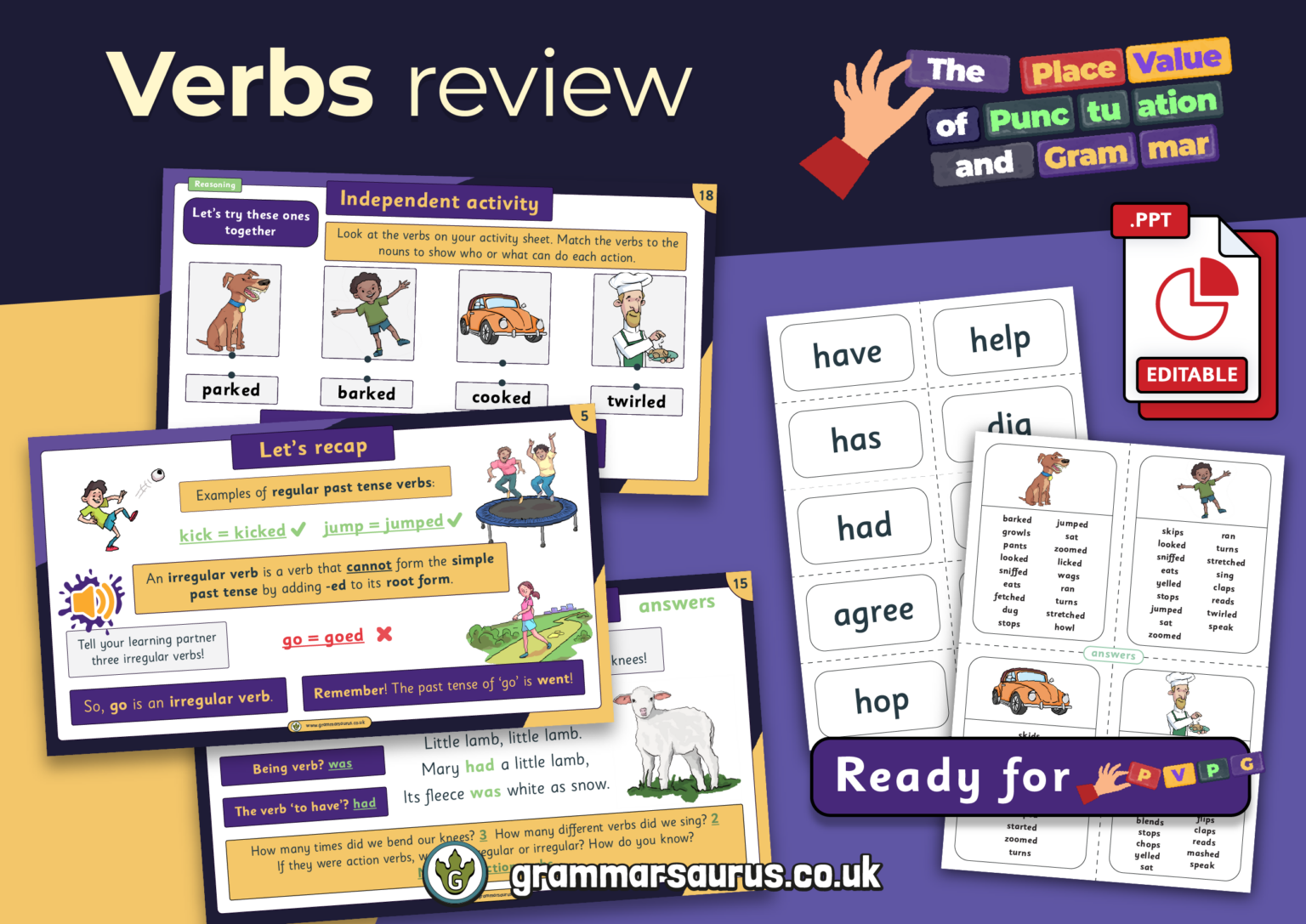 Ready for Place Value of Punctuation and Grammar - Verbs Review ...