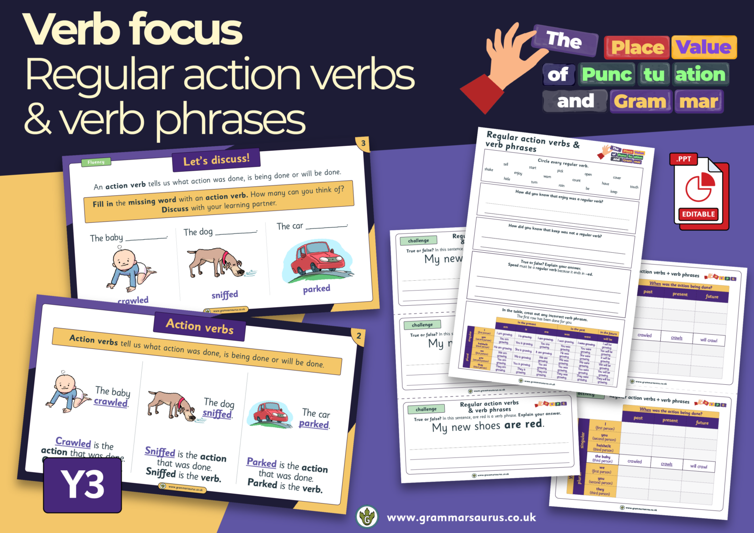 Year 3 The Place Value of Punctuation and Grammar – Verb focus ...