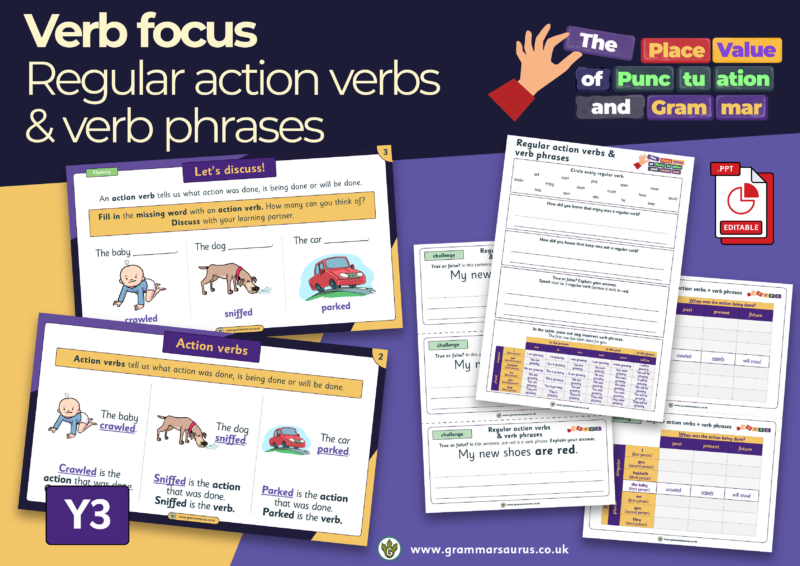 Year 3 The Place Value of Punctuation and Grammar – Verb focus ...