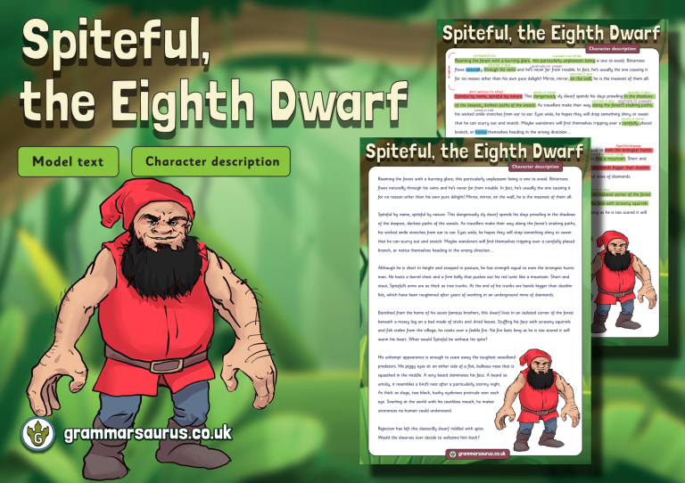 Year 3 Model Text – Character description – Spiteful, the Eighth Dwarf ...
