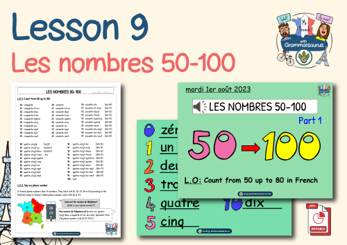 Year 5 French – Numbers 50-100 – Lesson 9 - Grammarsaurus
