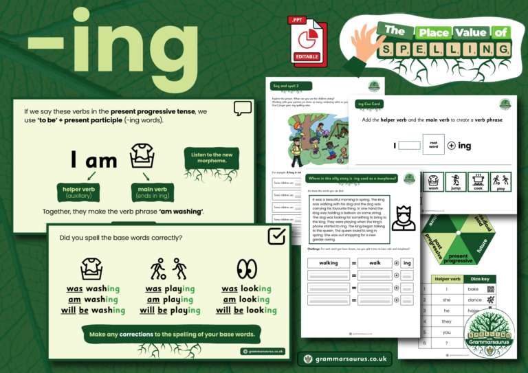 Y2 Objective 7 (-ing) - Grammarsaurus