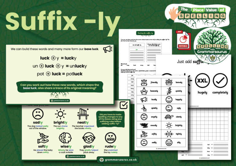 Y2 Objective 10 (Suffix -ly) - Grammarsaurus