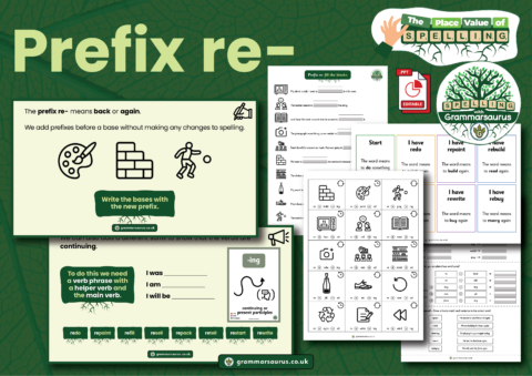 Y2 Objective 9 (Prefix re-) - Grammarsaurus