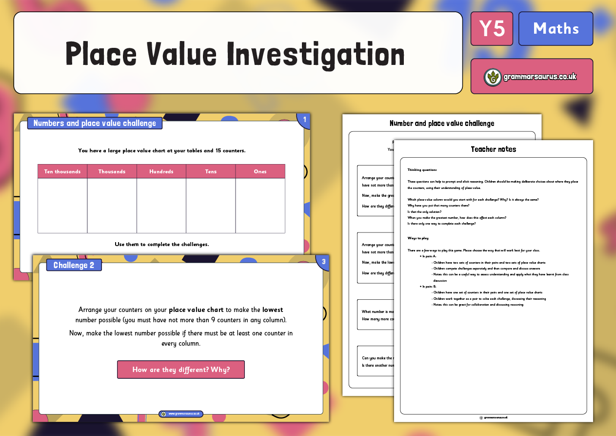 Year 5 Place Value – Investigation - Grammarsaurus