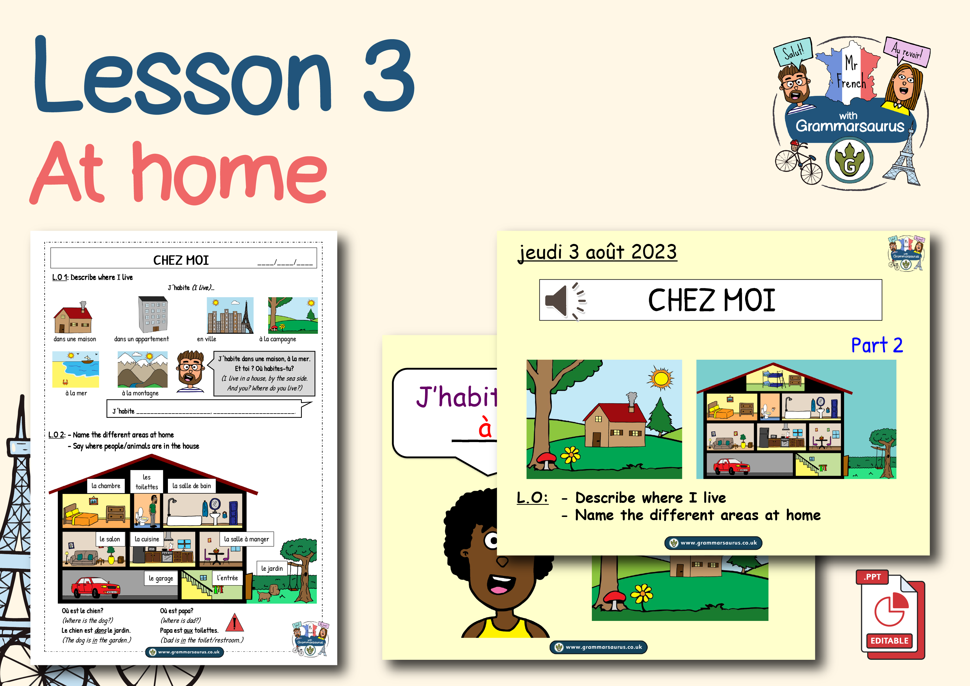 Year 4 French – At Home – Lesson 3 - Grammarsaurus