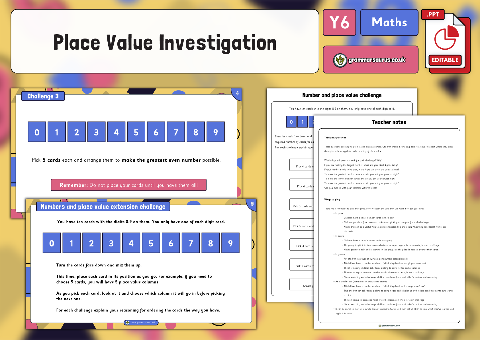 Year 6 Place Value – Investigation - Grammarsaurus