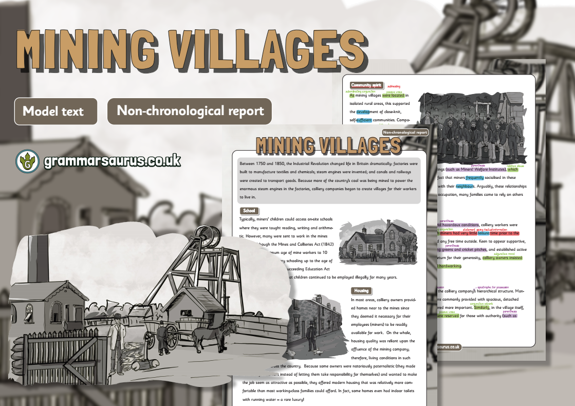 Year 6 Model Text – Non-chronological report – Mining Villages ...