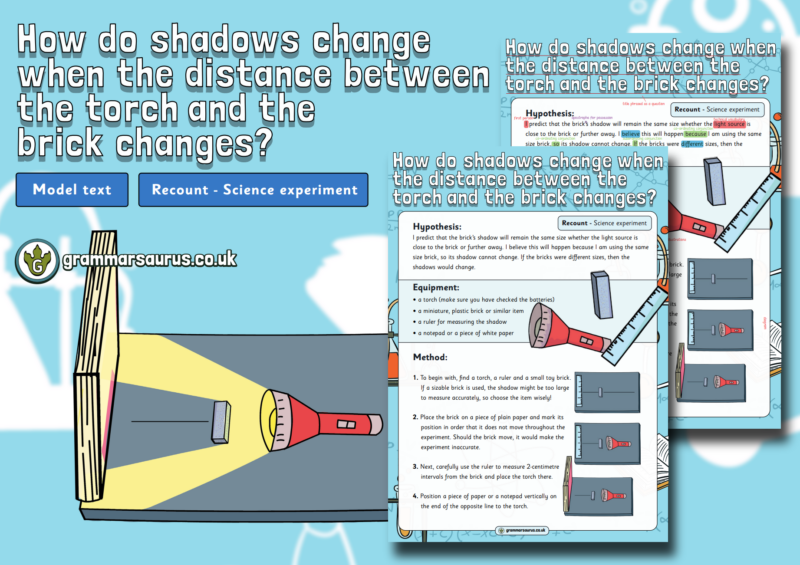 Year 4 Model Text – Science Experiment – How do shadows change when the ...