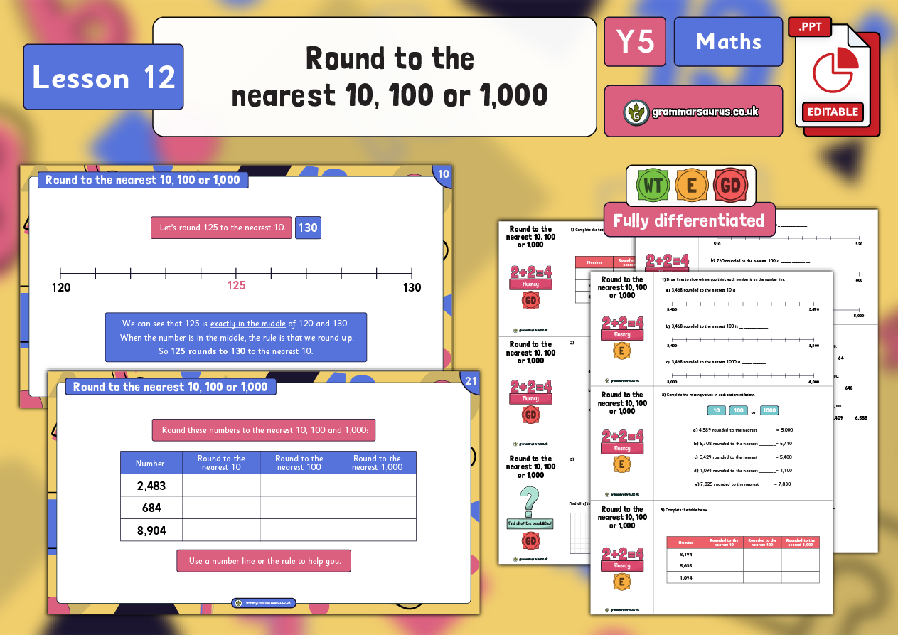 Year 5 Place Value – Round to the nearest 10, 100, 1,000 – Lesson 12 ...