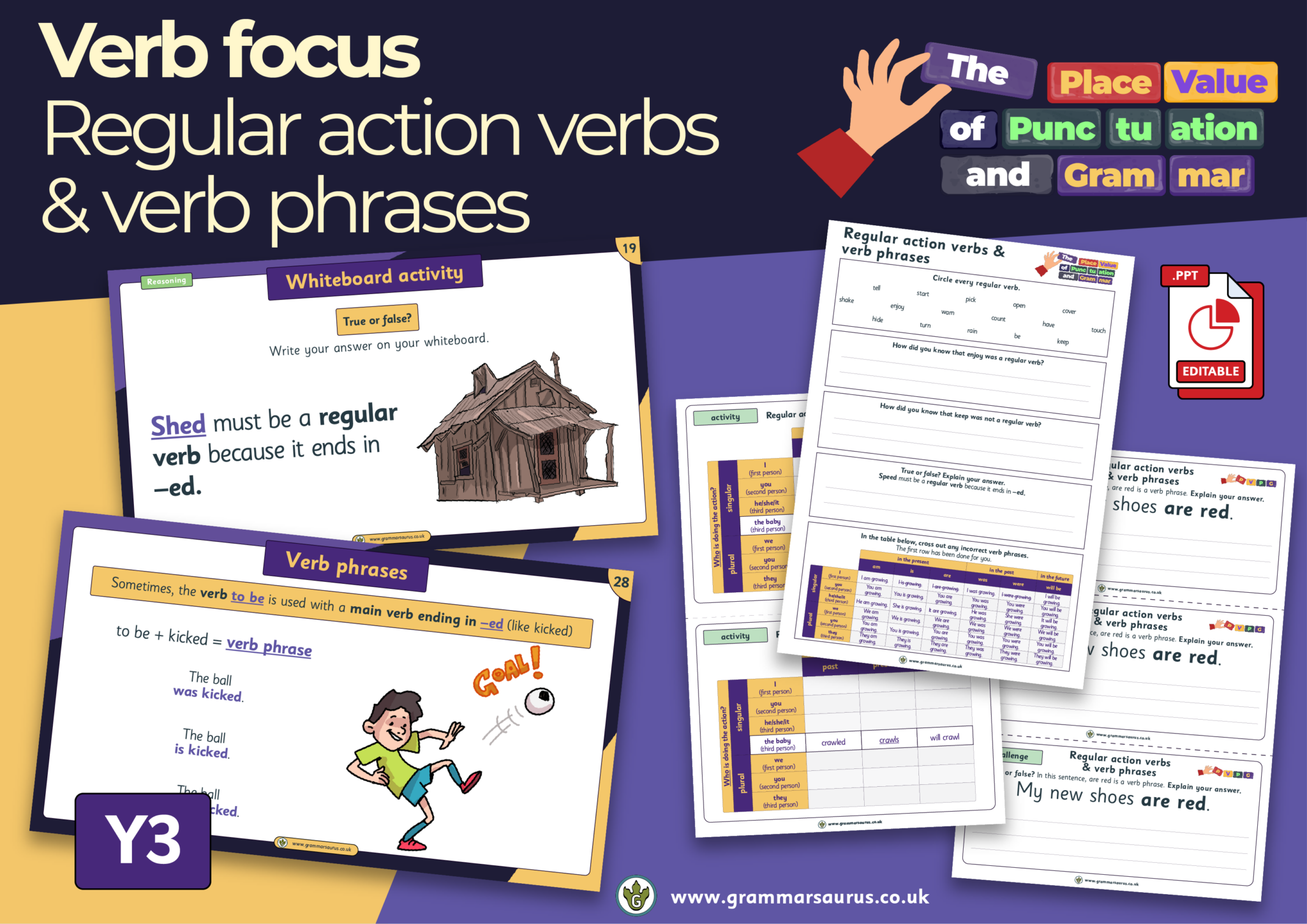 Year 3 The Place Value of Punctuation and Grammar – Verb focus ...