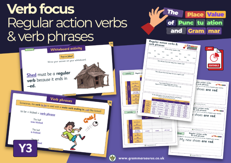 Year 3 The Place Value of Punctuation and Grammar – Verb focus ...