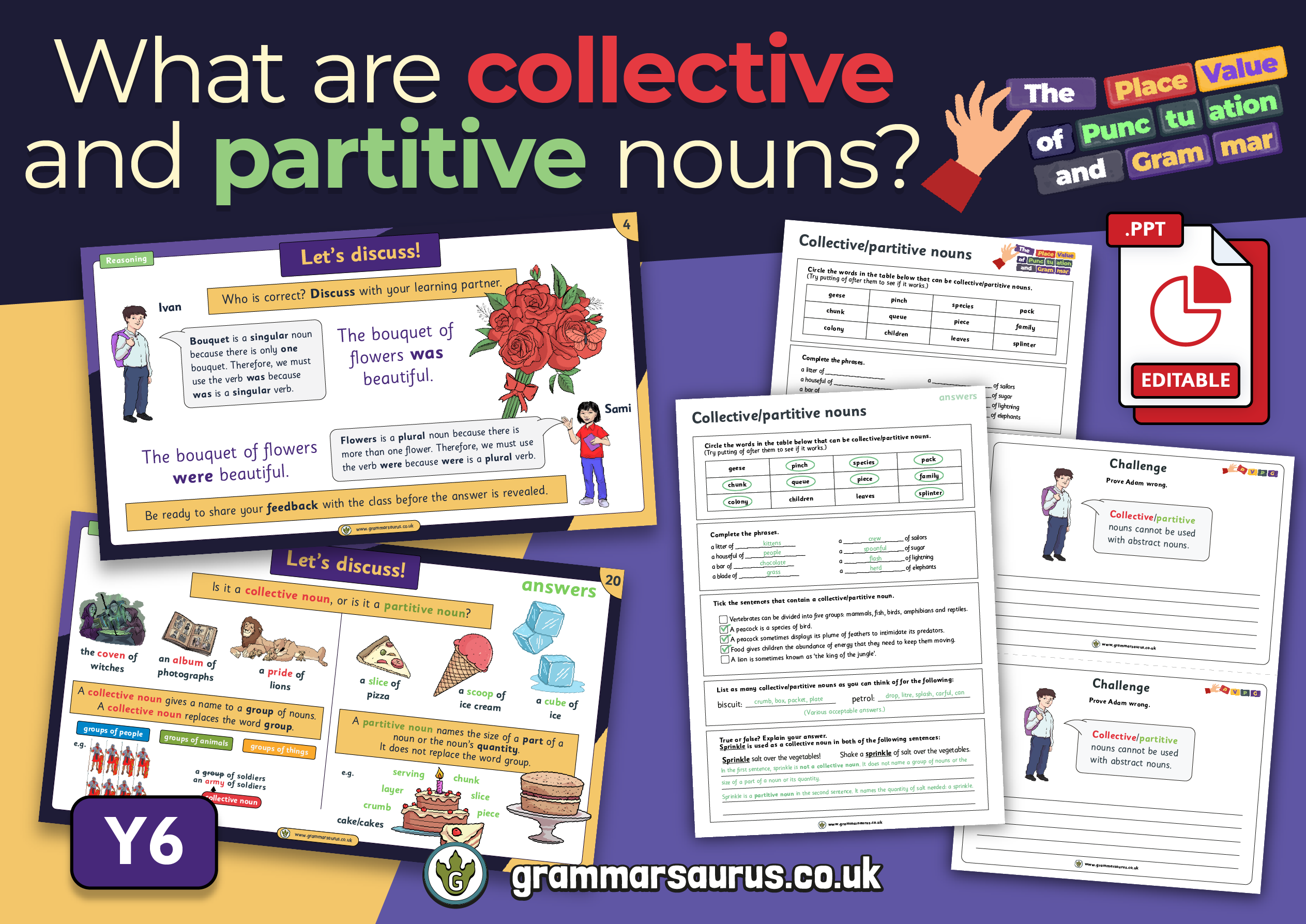 Year 6 The Place Value of Punctuation and Grammar – What are collective ...
