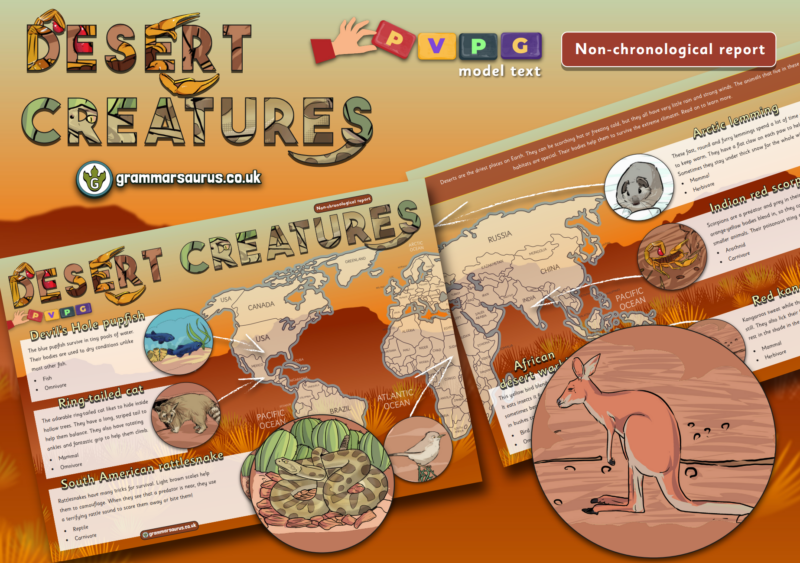 Year 2 PVPG Model Text – Non-chronological report – Desert Creatures - Grammarsaurus