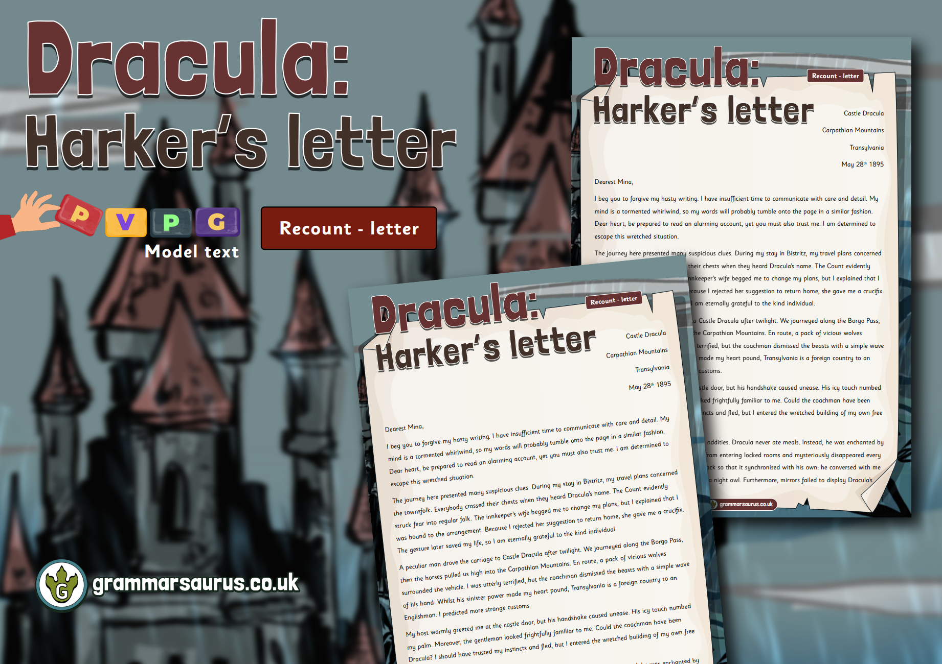Year 6 PVPG Model Text – Recount - letter – Dracula: Harker's letter ...