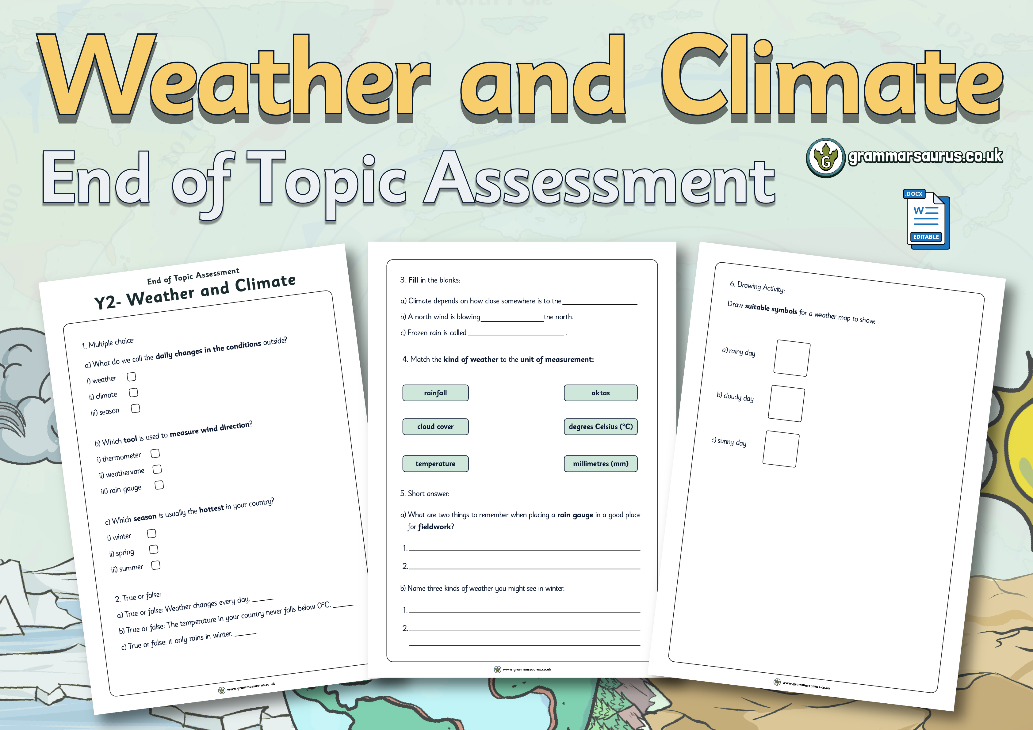 Year 2 Geography – Weather and Climate – End of Topic Assessment ...