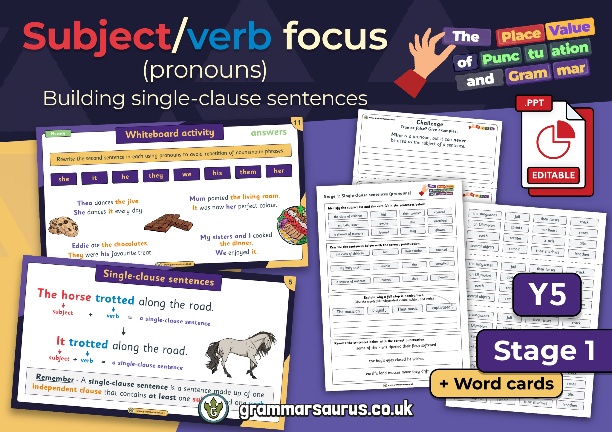 Year 5 - The Place Value of Punctuation and Grammar - Building single ...