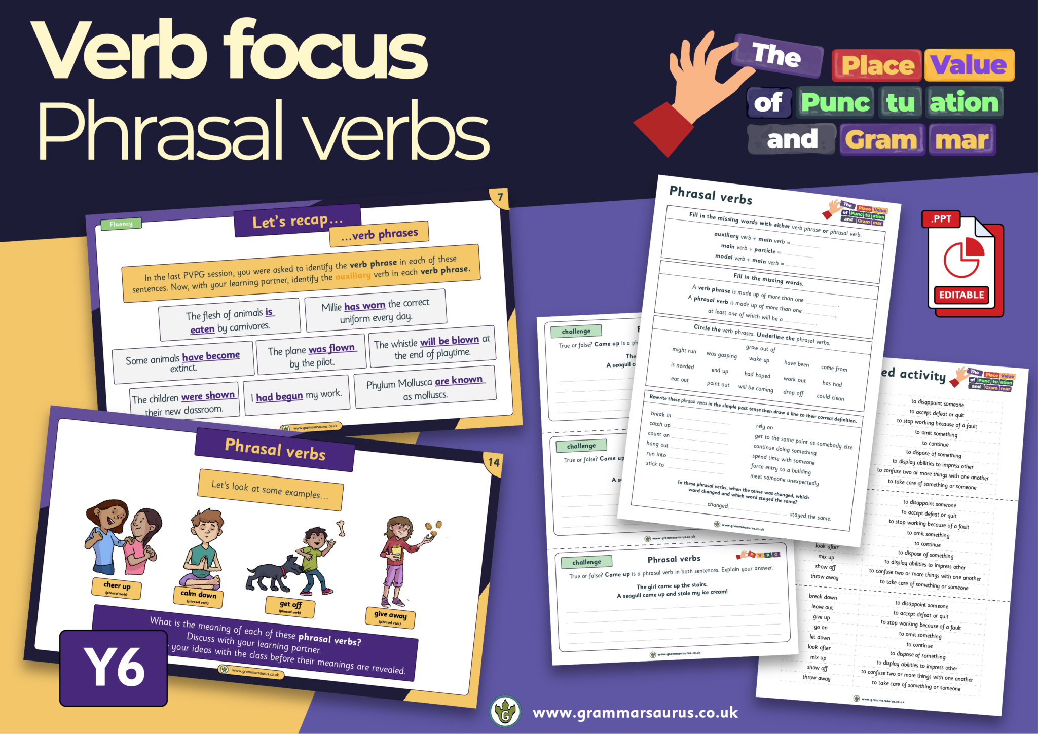 Year 6 The Place Value of Punctuation and Grammar - Verb Focus ...