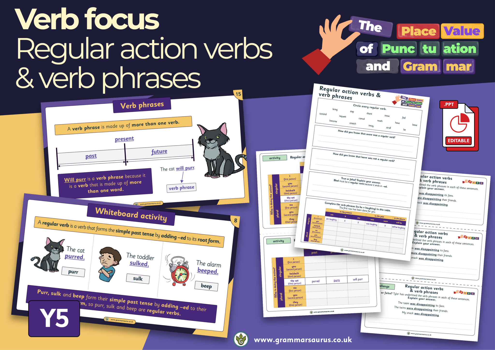 Year 5 The Place Value of Punctuation and Grammar – Verb focus ...