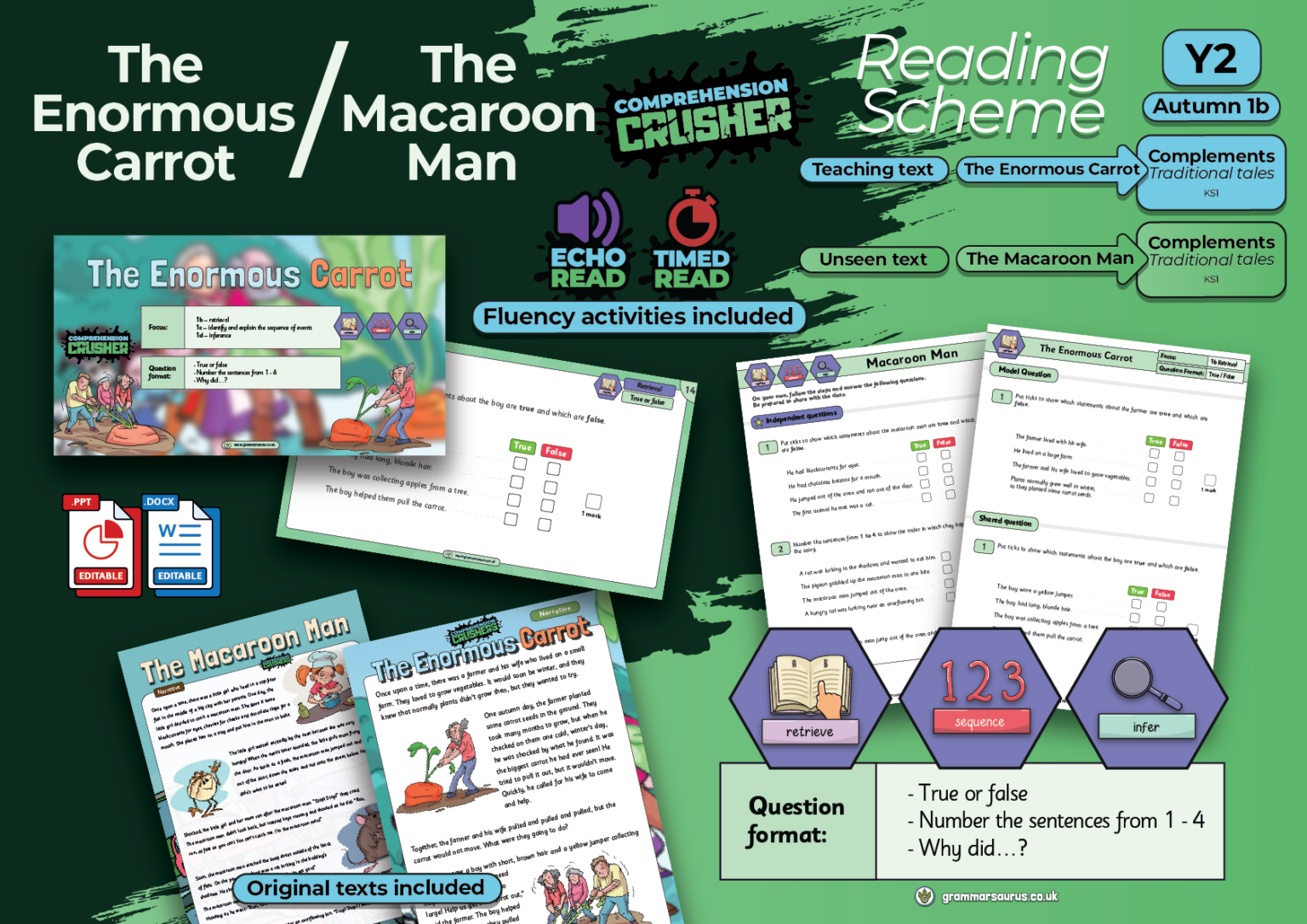 Year 2 Comprehension Crusher Reading Scheme - Autumn 1b - The enormous ...