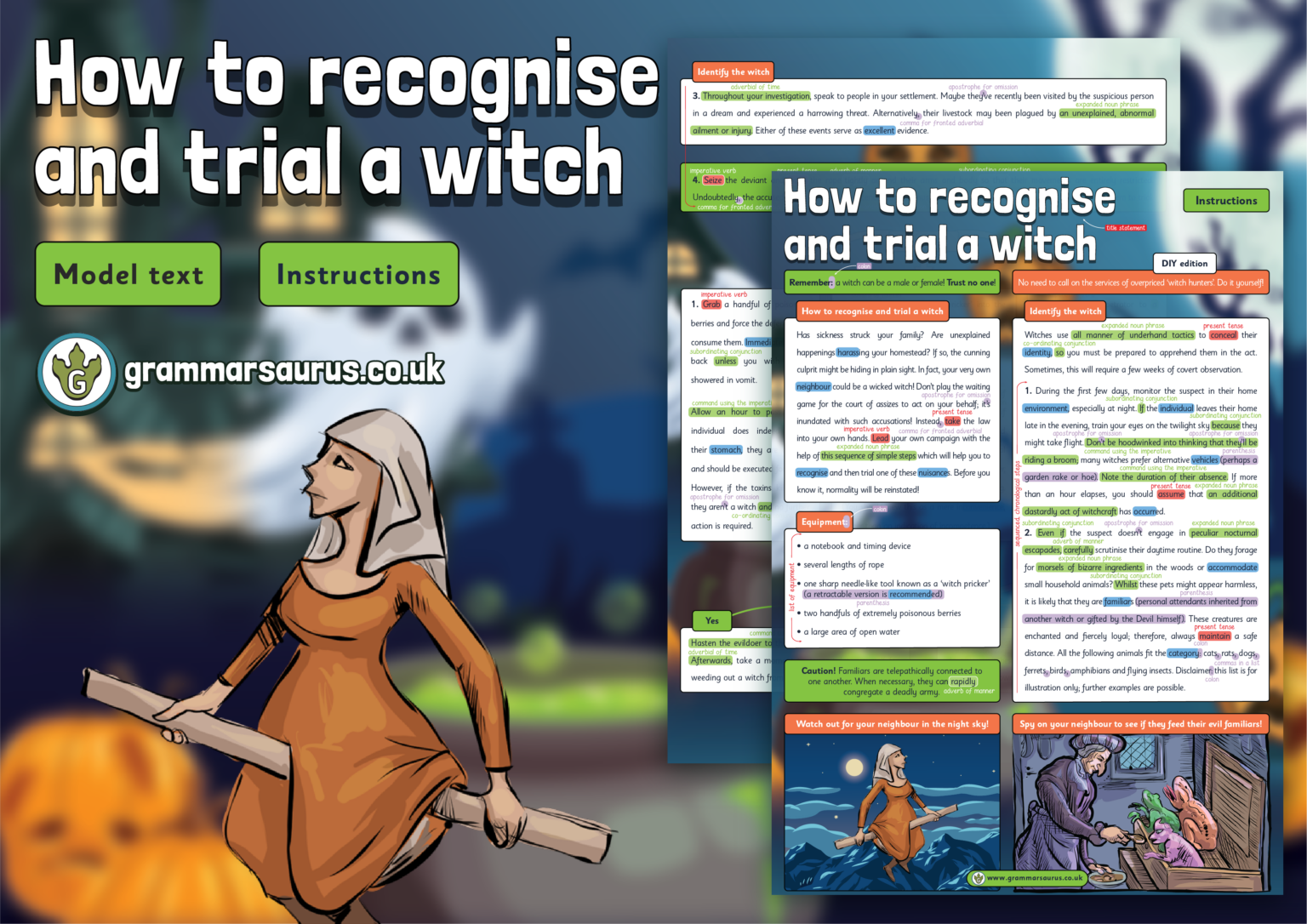 Year 6 Model Text – Instructions – How to recognise and trial a witch ...