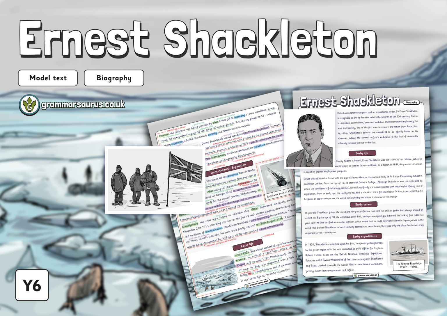 Year 6 Model Text – Biography – Ernest Shackleton - Grammarsaurus