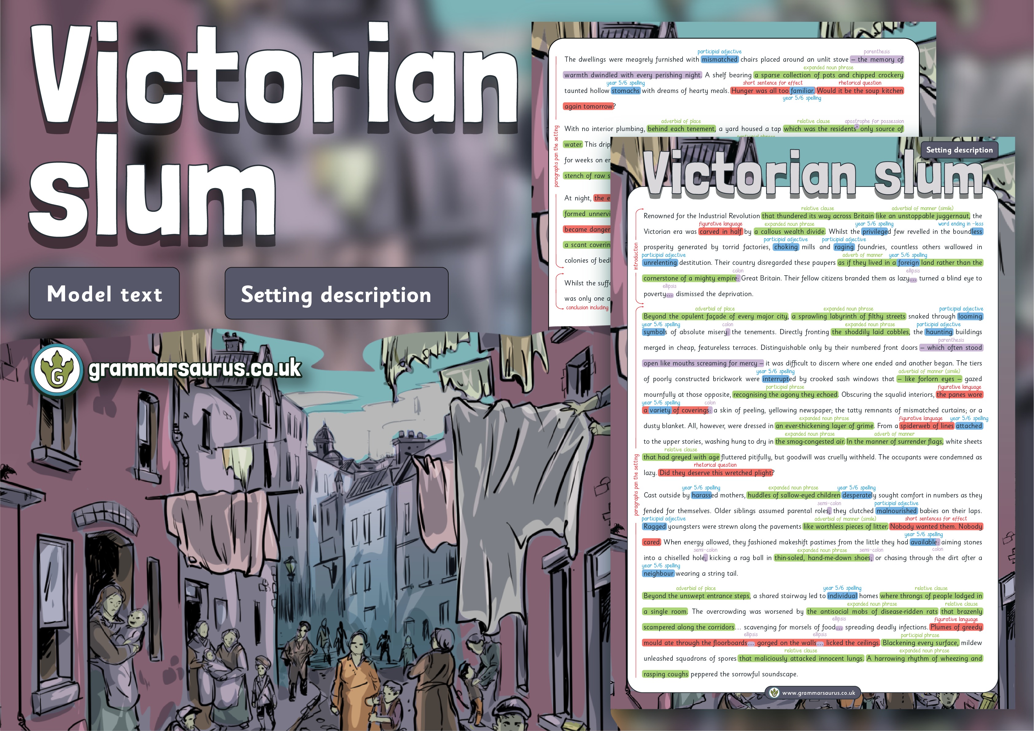 Year 6 Model Text – Setting Description – Victorian slum - Grammarsaurus