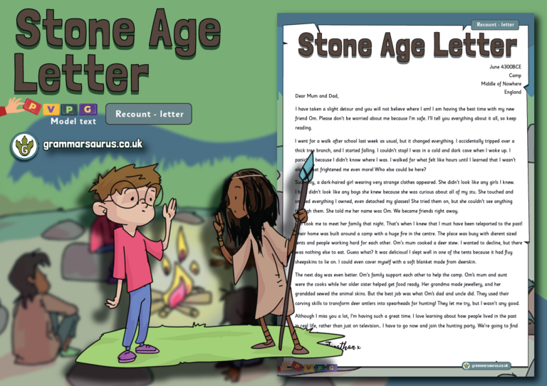 Year 3 PVPG Model Text – Recount - Letter – Stone Age Letter ...