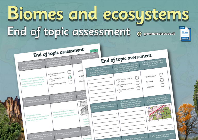 Year 5 Geography – Biomes and ecosystems – End of topic assessment ...