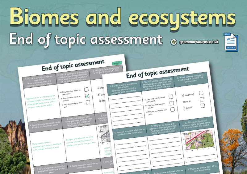 Year 5 Geography – Biomes and ecosystems – End of topic assessment ...