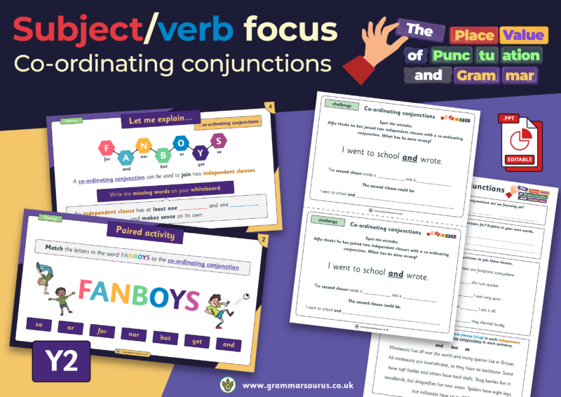 Year 2 Place Value of Punctuation and Grammar- Subject/verb focus - Co ...