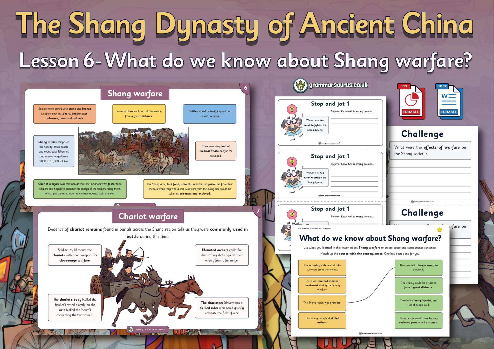 Year 3 Shang Dynasty - What do we know about Shang warfare? Lesson 6 ...