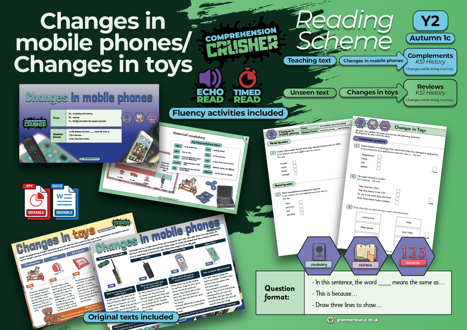Year 2 Comprehension Crusher Reading Scheme - Autumn 1c - Changes in ...