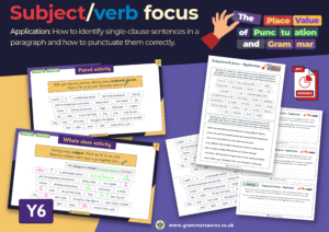 Year 6 Place Value of Punctuation and Grammar - Subject/verb focus ...