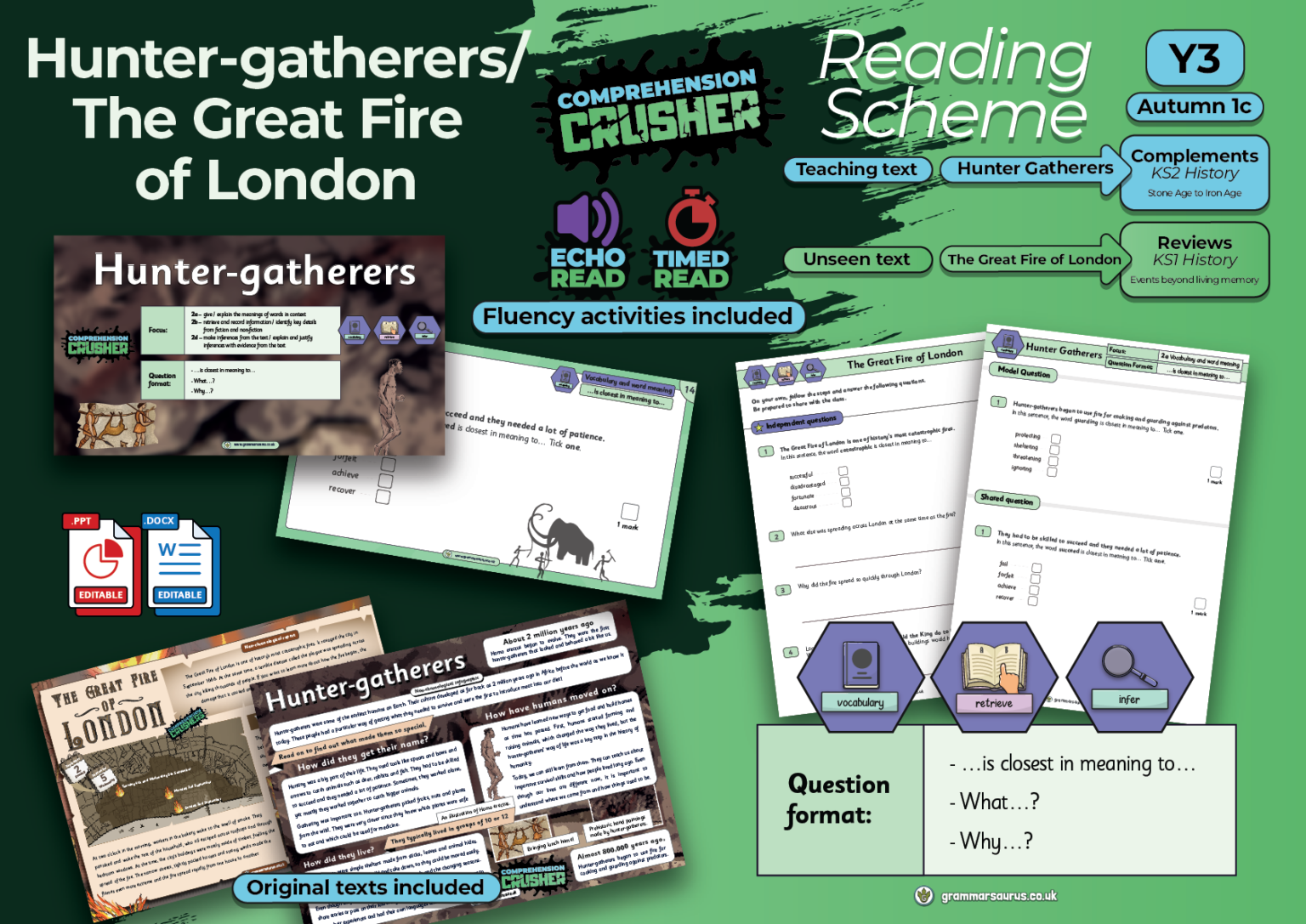 Year 3 Comprehension Crusher Reading Scheme - Autumn 1c - Hunter ...