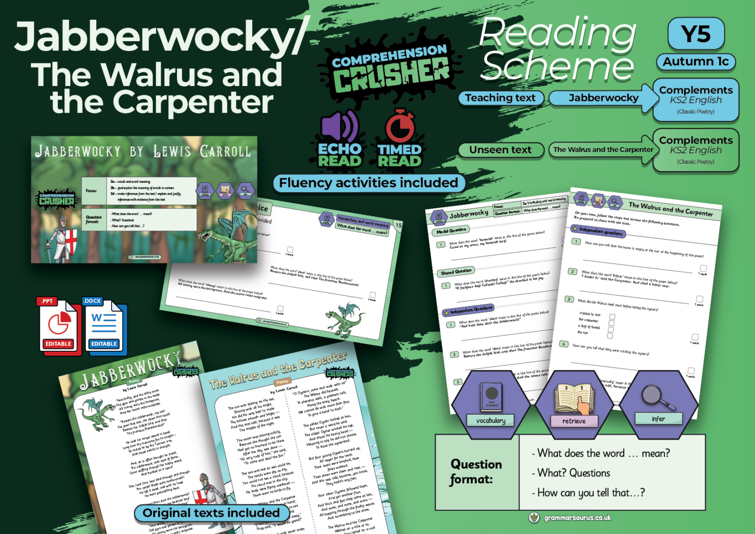 Year 5 Comprehension Crusher Reading Scheme - Autumn 1c Jabberwocky ...