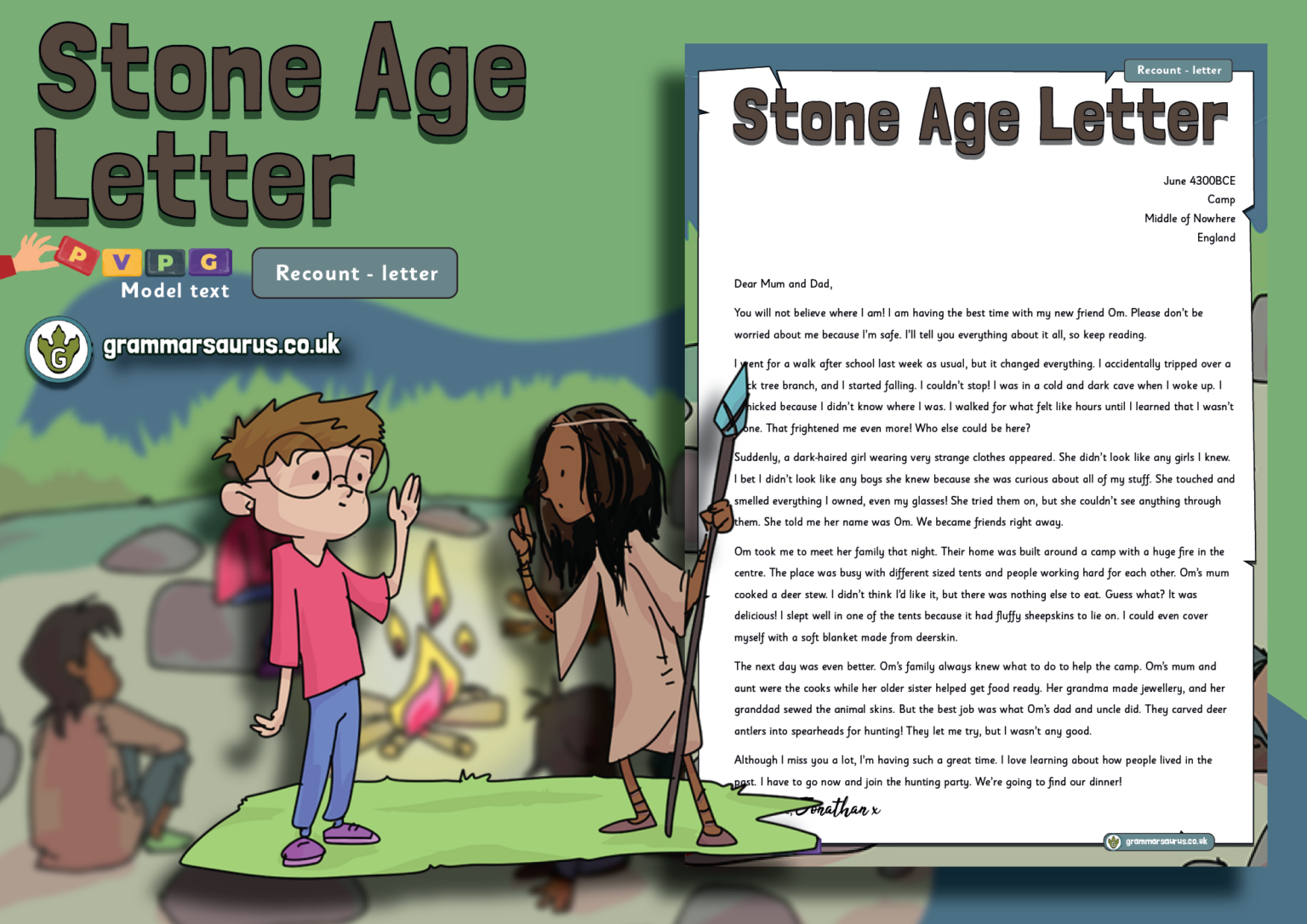 Year 3 PVPG Model Text – Recount - Letter – Stone Age Letter ( gbsct P3 ...