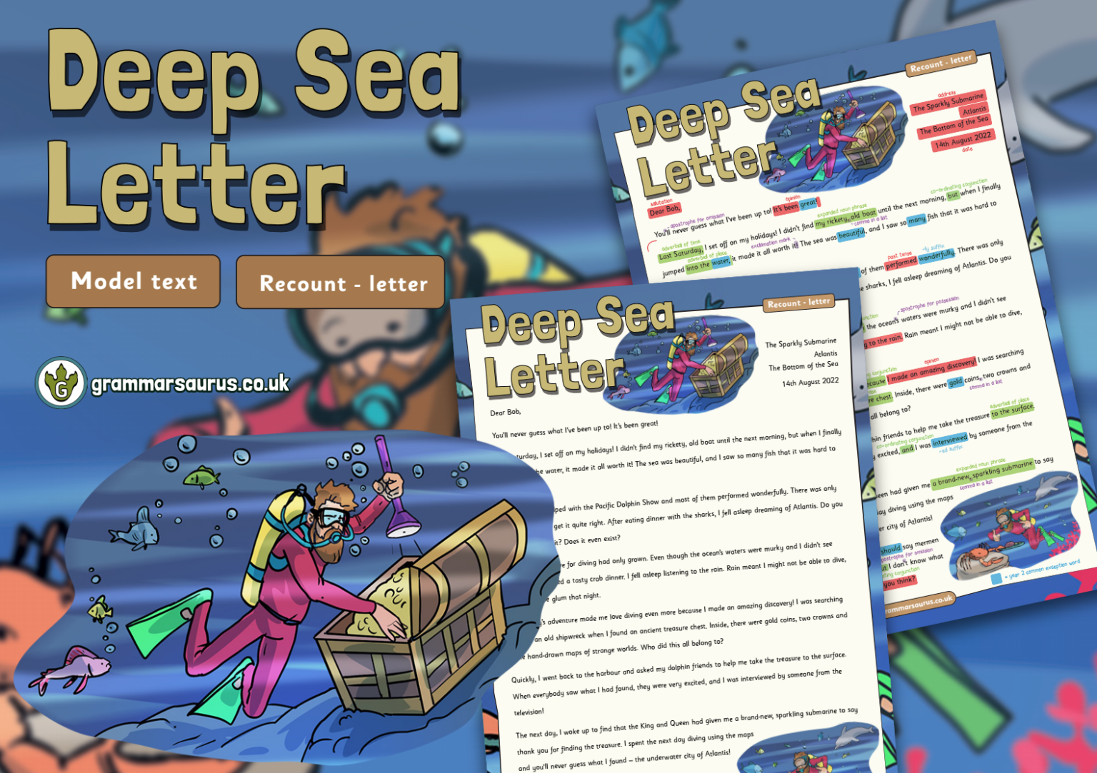Year 2 Model Text – Recount – Letter – Deep Sea Letter - Grammarsaurus
