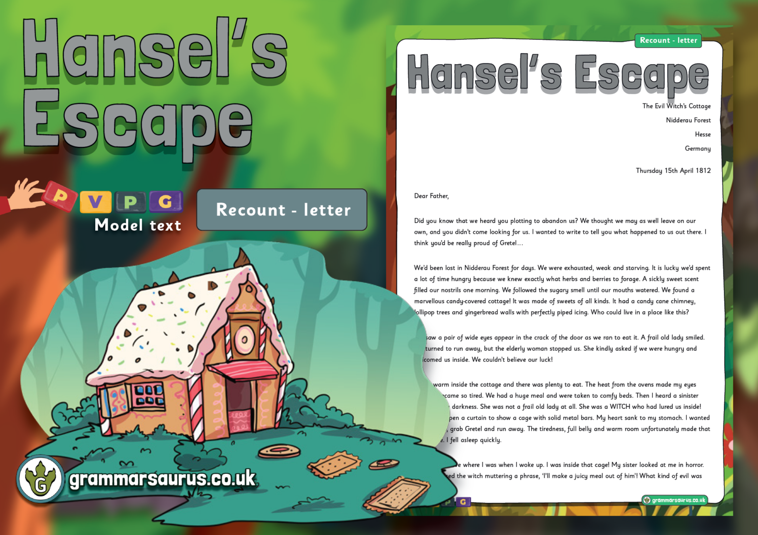 Year 5 PVPG Model Text – Recount – Letter – Hansel's Escape - Grammarsaurus
