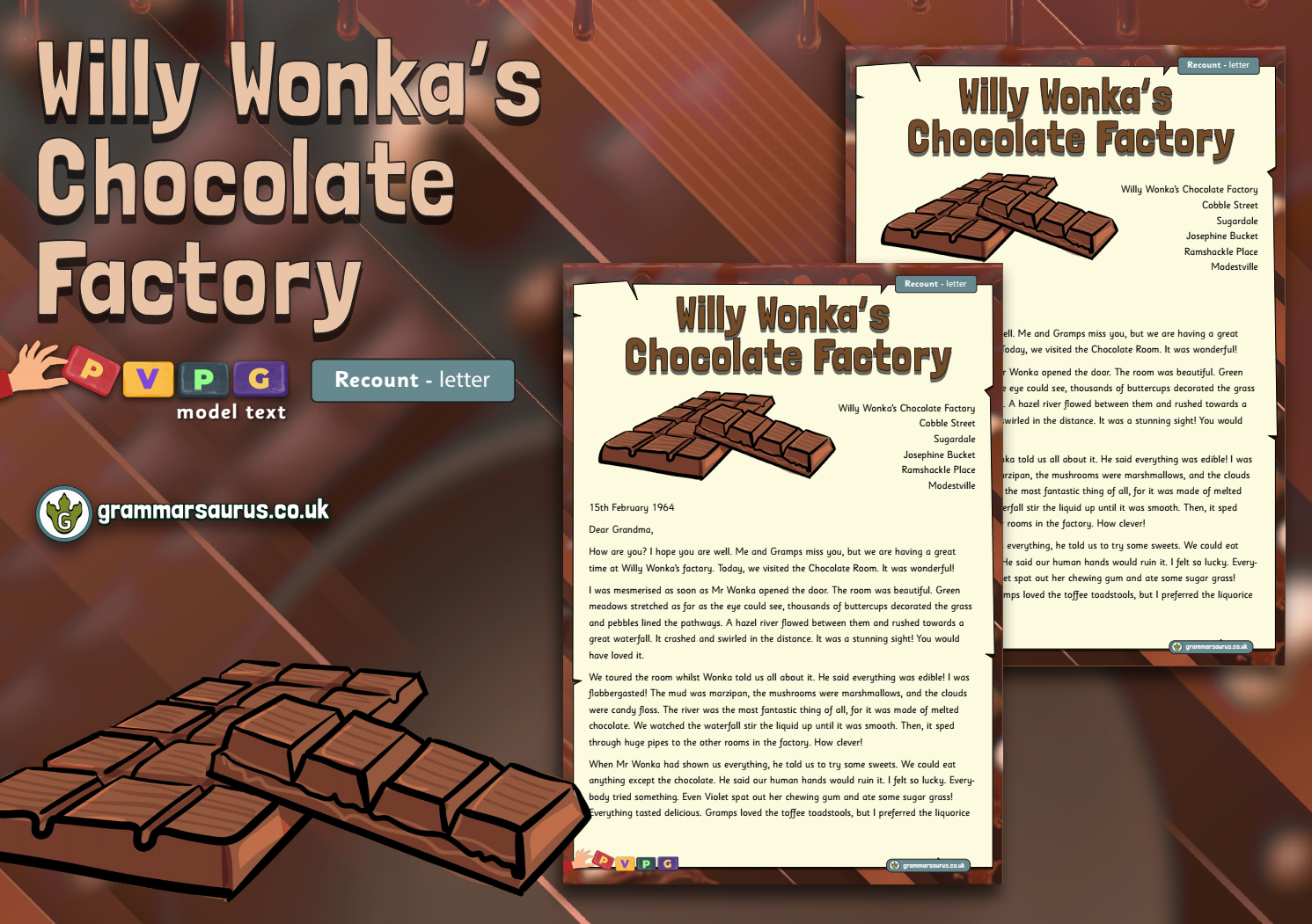 Year 4 PVPG Model Text –Recount - Letter – Willy Wonka's Chocolate ...