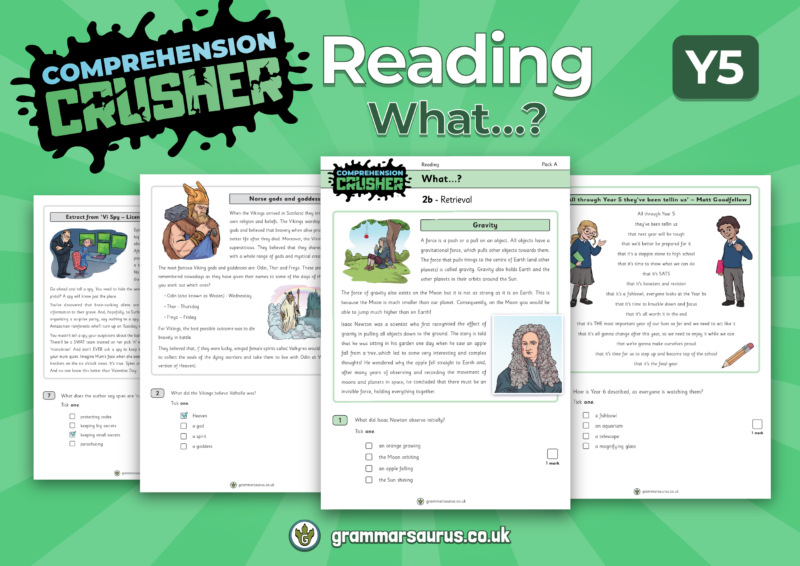 Y5 Comprehension Crusher: What…? - Grammarsaurus