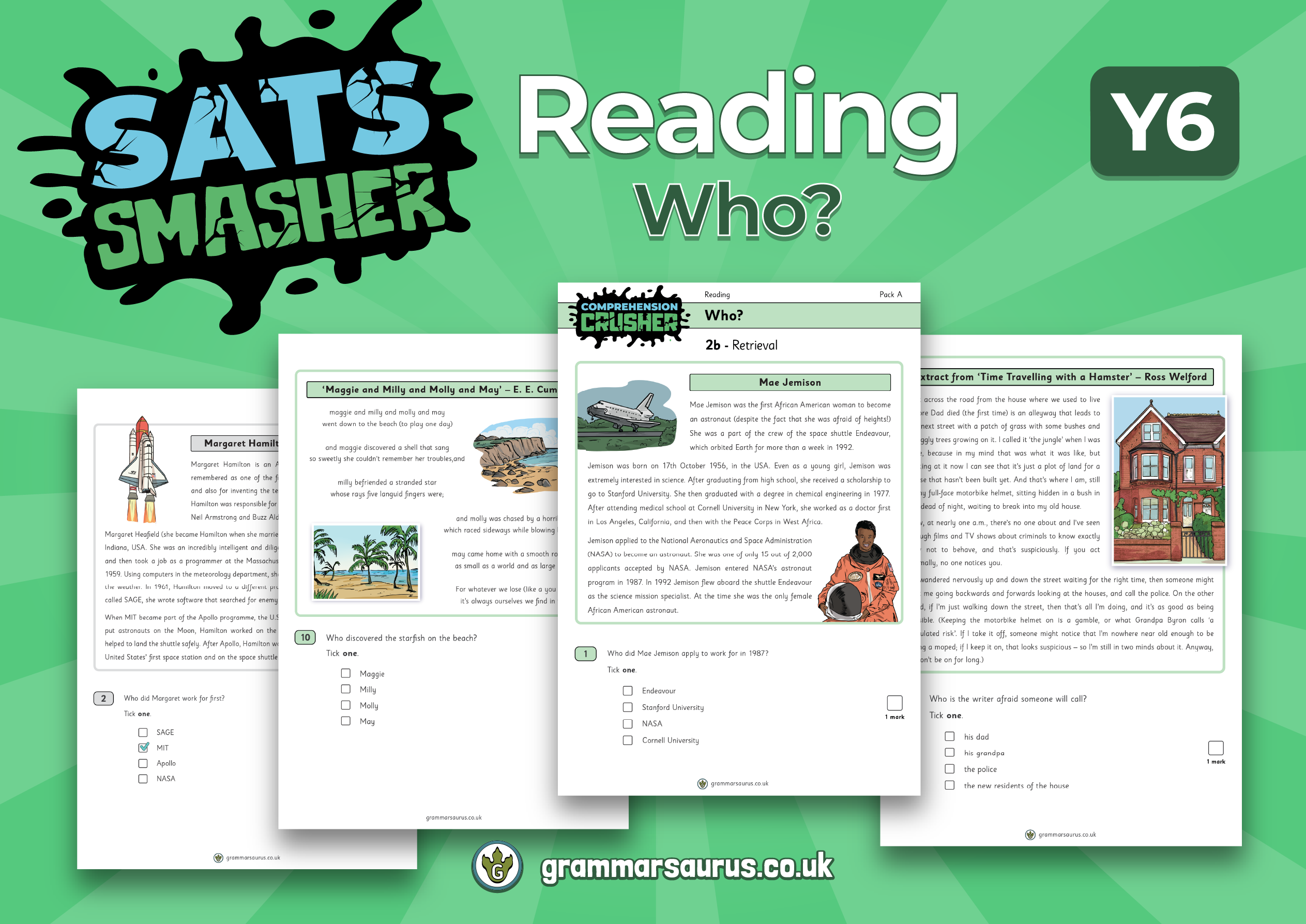 Y6 SATS Smasher (Reading) : Who? - Grammarsaurus