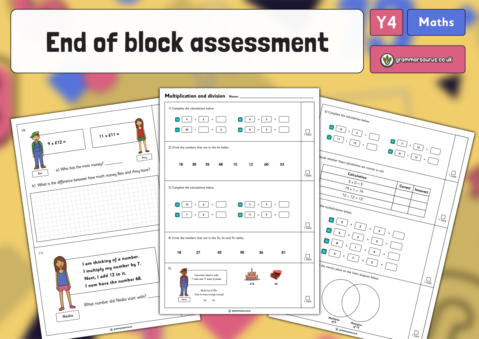 End of block assessment ad - Grammarsaurus