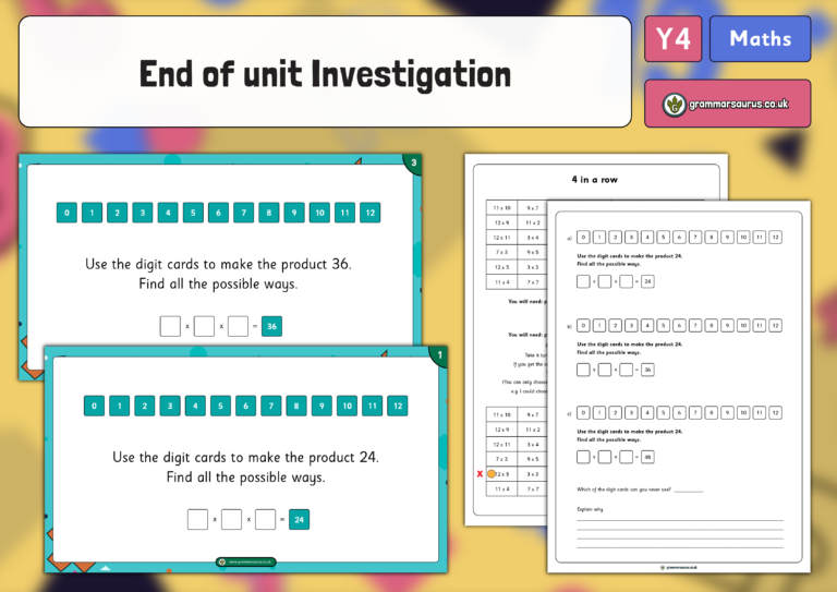 Year 4 Multiplication and Division - End of Unit Investigation ...