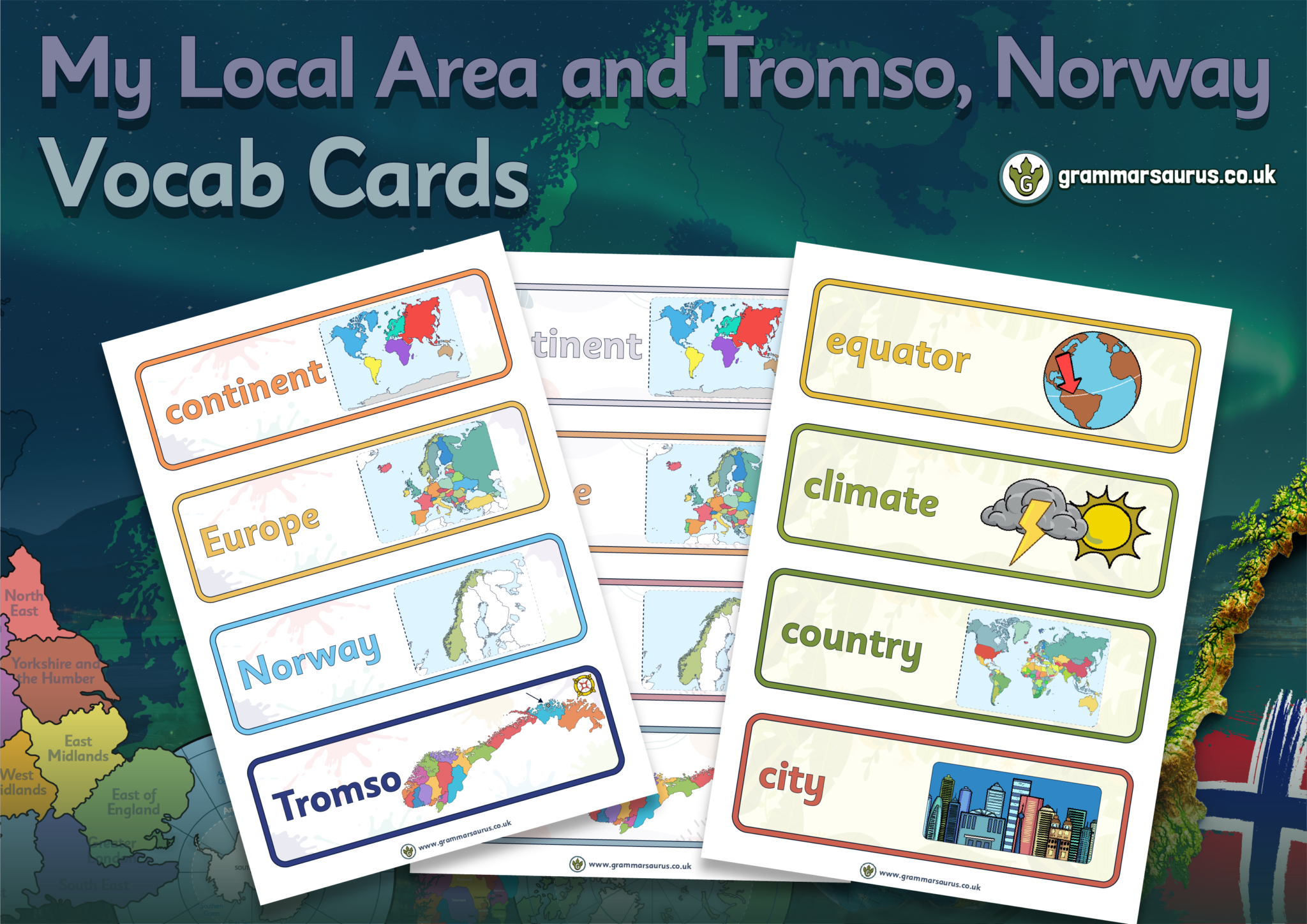 Year 2 Geography – My Local Area and Tromso, Norway – Vocab Cards ...